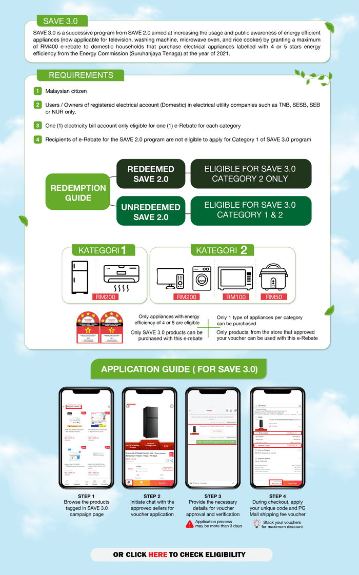 Cara Dapat Diskaun Barang Elektrik Program SAVE 3.0 RM400