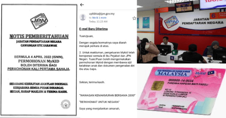 Permohonan MyKid 2022, Walk-in Sahaja Tidak Perlu Buat Temujanji. Ini ...