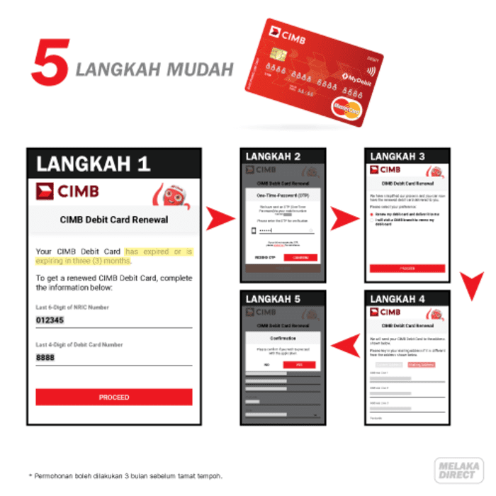 Cara Tukar Kad ATM Debit CIMB Secara Online Tak Perlu Ke Bank. Ganti Kad Bank CIMB Expired