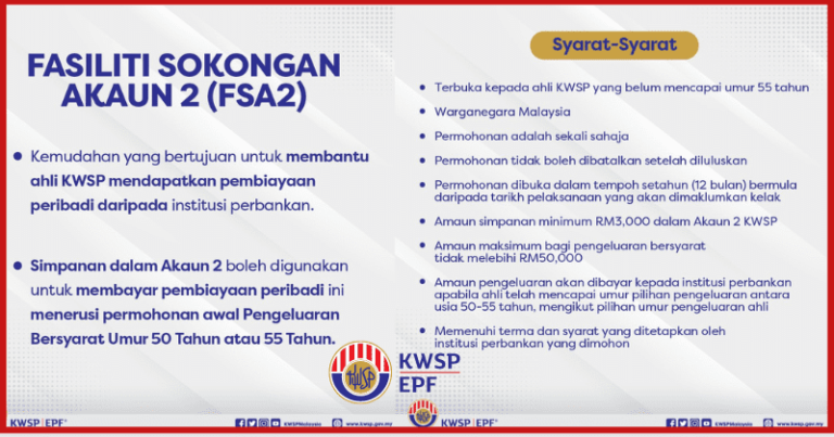 Pengeluaran Bersyarat KWSP - Fasiliti Sokongan Akaun 2 (FSA2). Ini Apa Yang Perlu Tahu